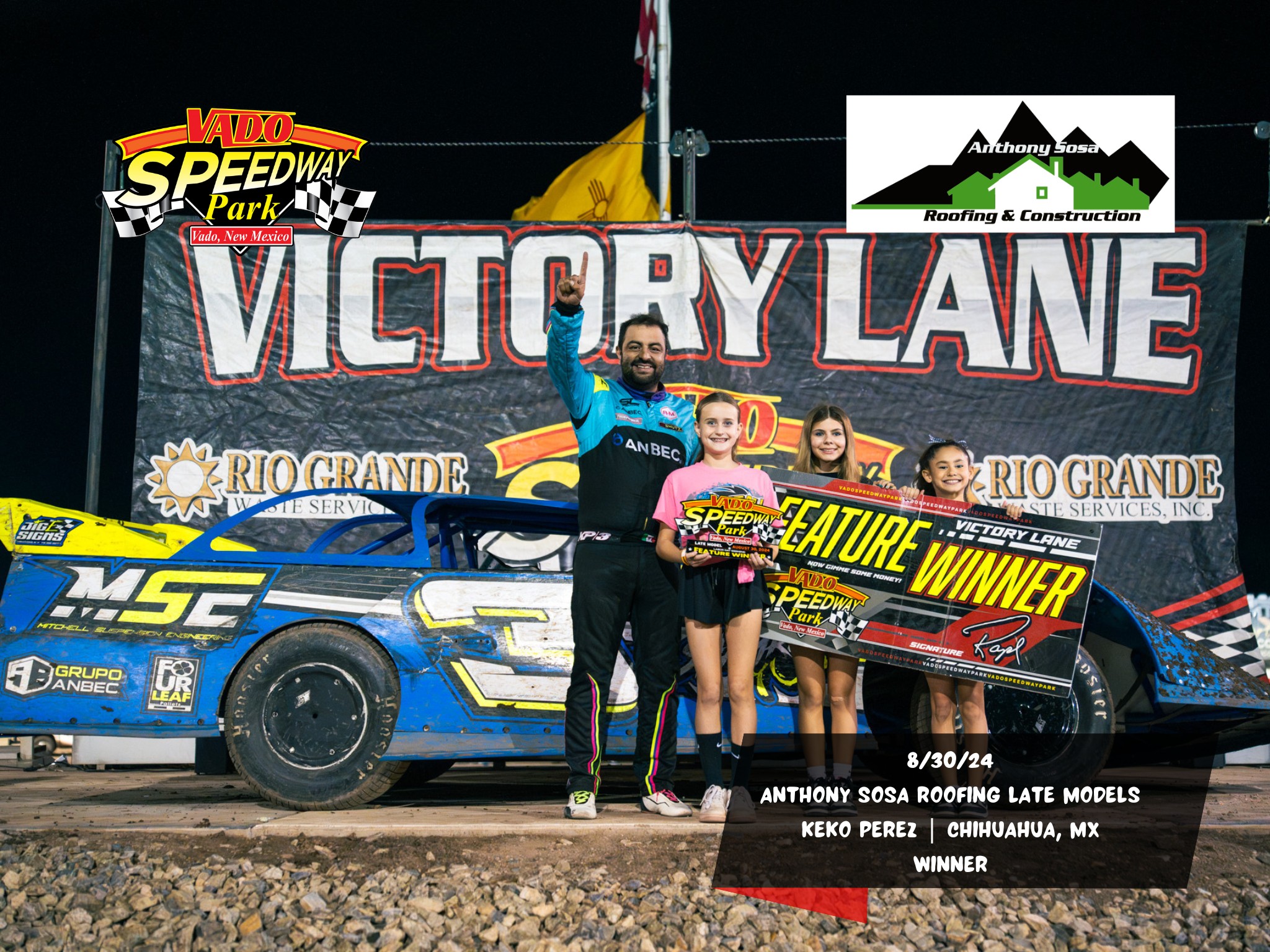 Winners For August 30th, 2024 - Vado Speedway Park